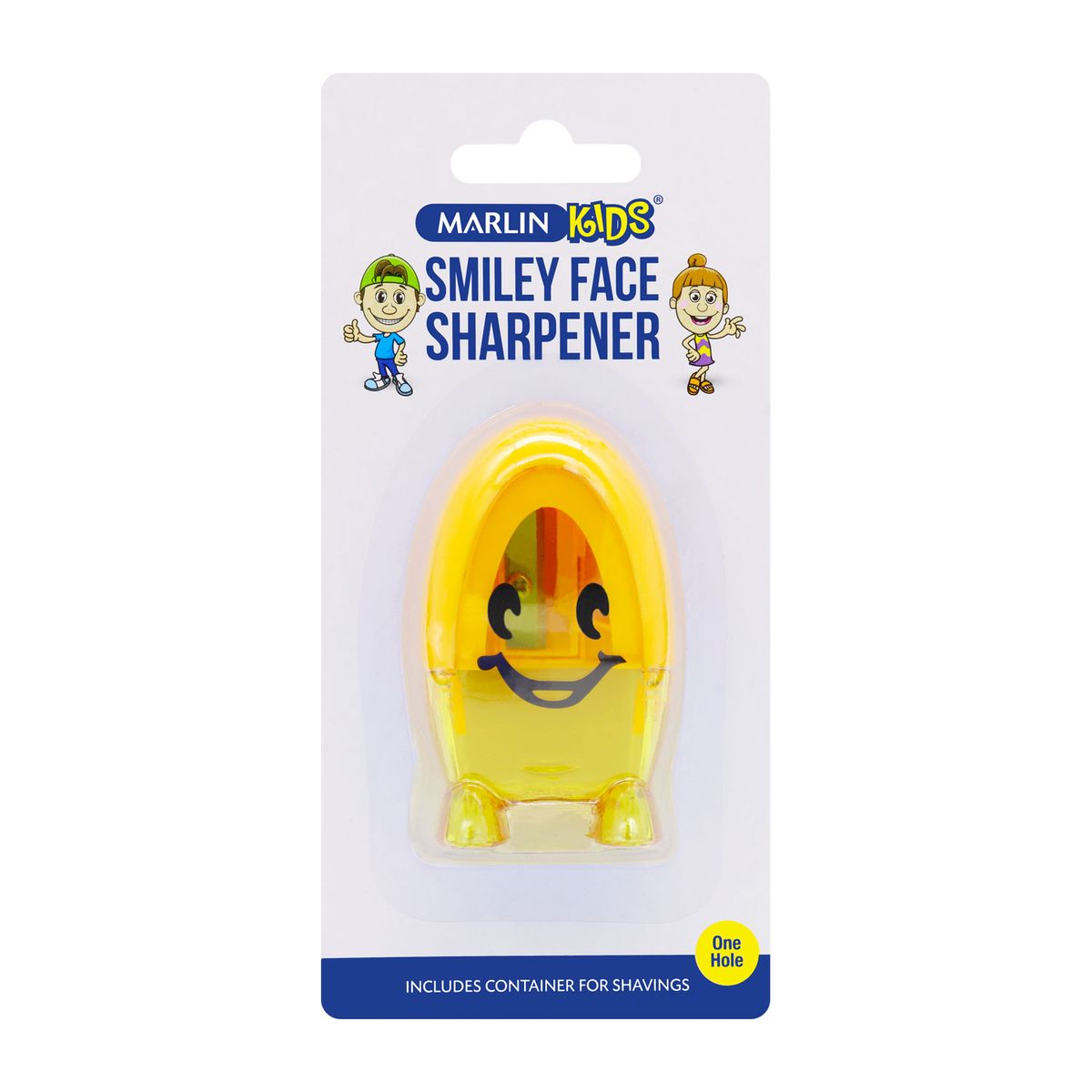 Marlin Kids -1 Hole Plastic Stand Up Smiley Face Sharpener (Pack Of 12 ...