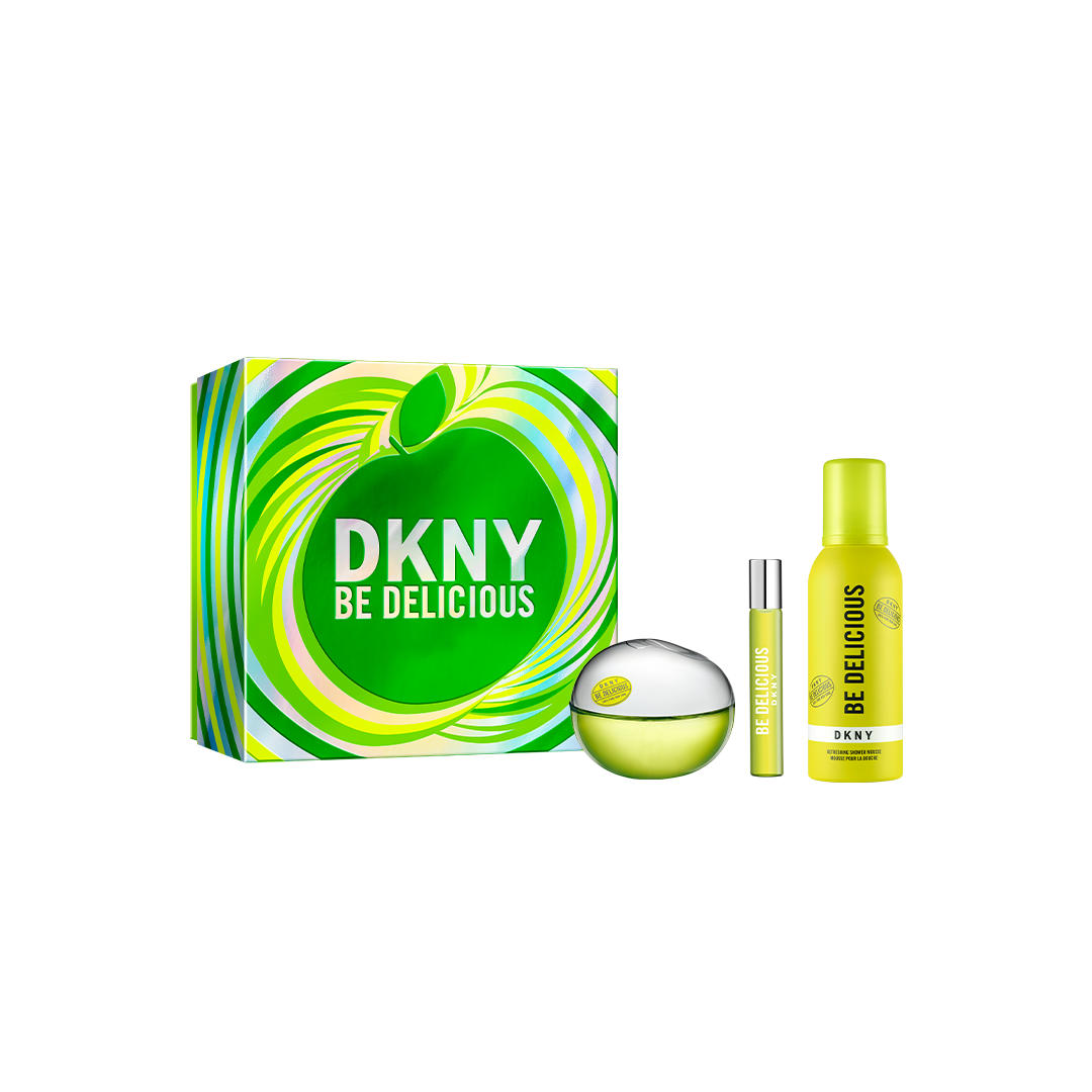 DKNY Be Delicious Edp Gift set 100ml Edp+15ml Travel Spray+150ml Shower ...
