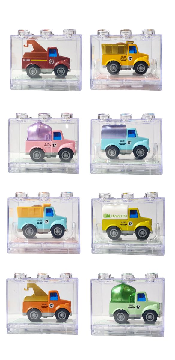 Set Of 8 Engineering vehicles In Interlocking Acrylic Display Cases ...