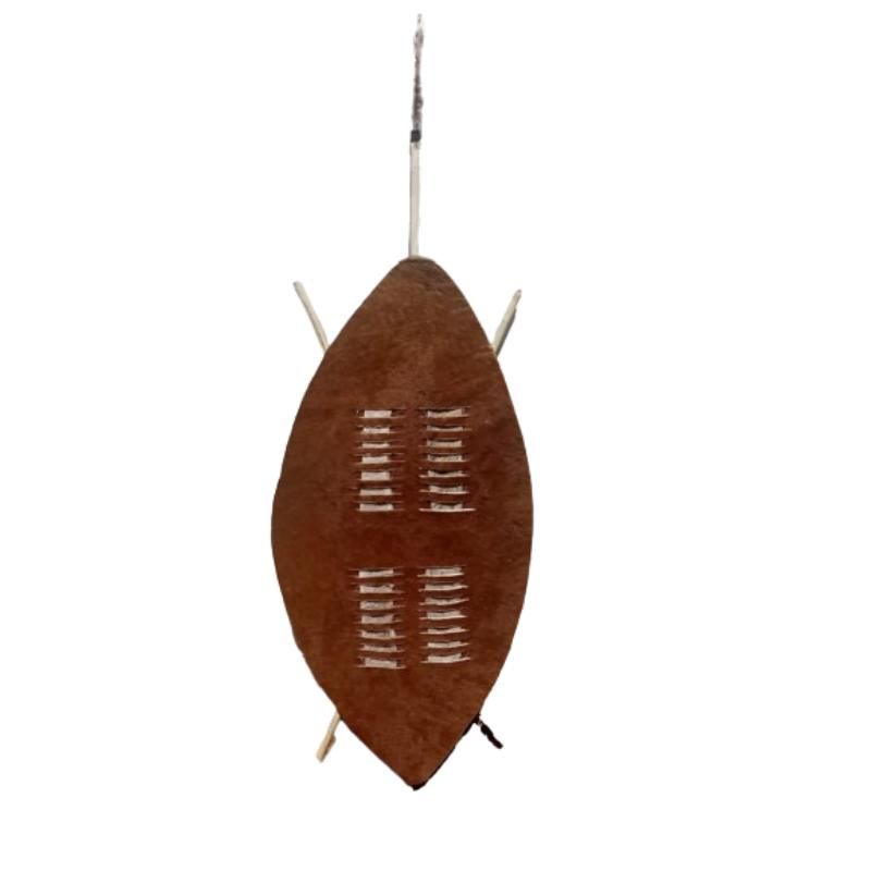 Handcrafted Authentic Brown and White 92cm Tall Zulu Shield Isihlangu ...