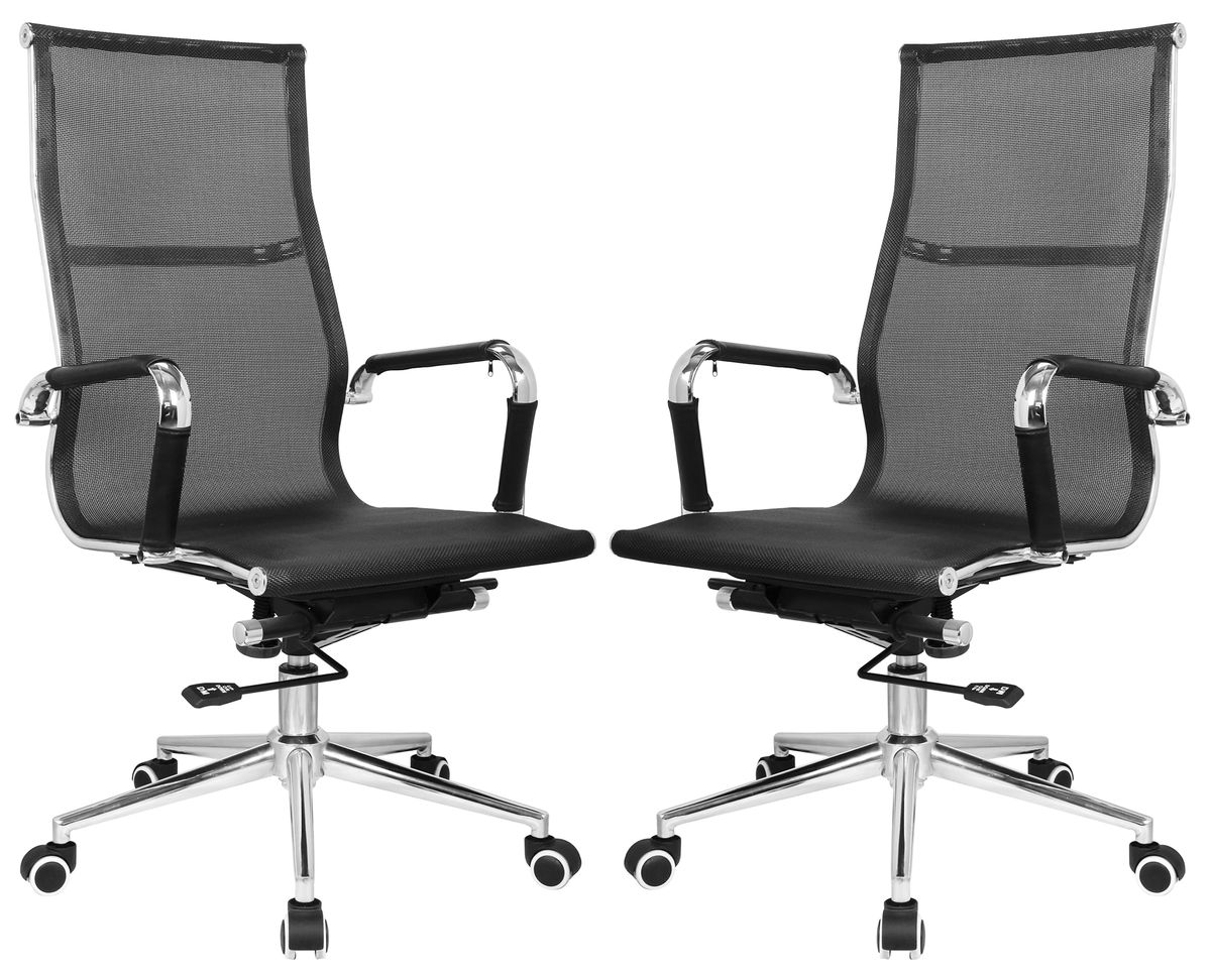 High Back Netting Office Chairs-Set of 2-Black | Shop Today. Get it ...