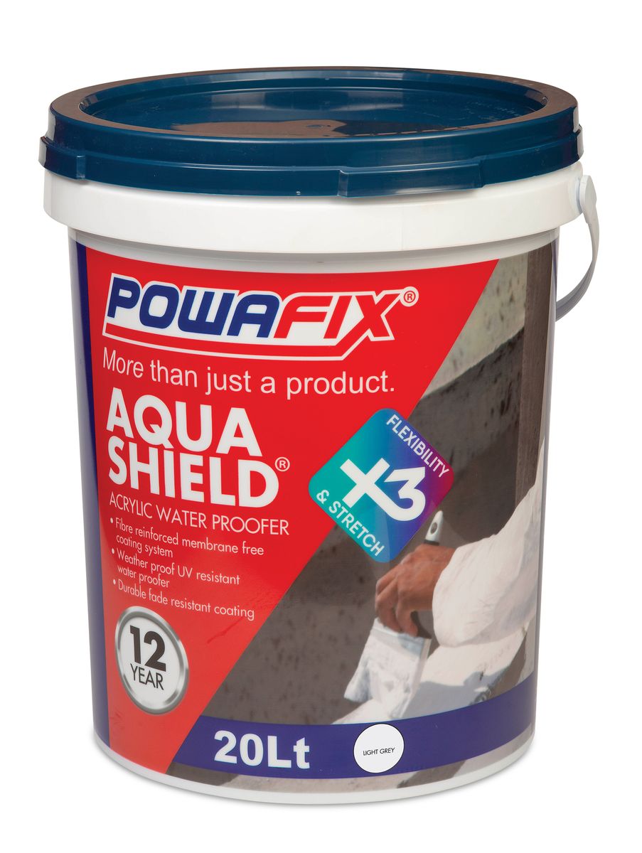 Powafix Aquashield 20 L Light Grey Fibre reinforced Pure Acrylic ...