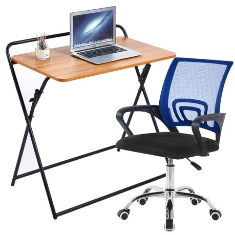 Folding Study Desk Ergonomic Chair Set Home Office Computer Workstation Daily Sale Shop