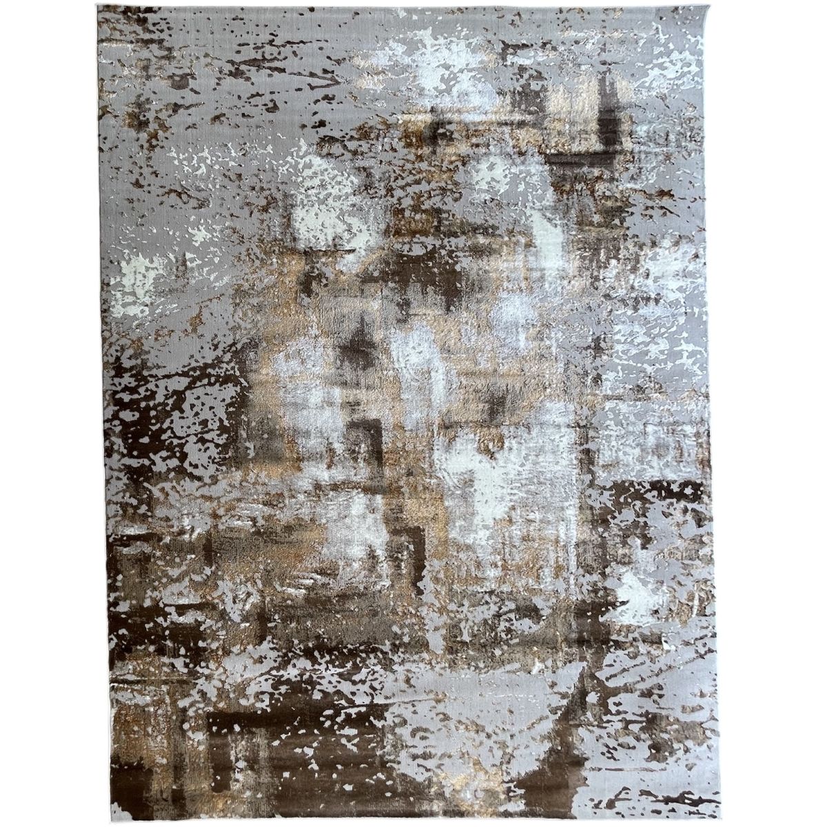 Brown, Gold Shimmering Turkish Soft Modern Area Rug - 290 x 200 cm ...