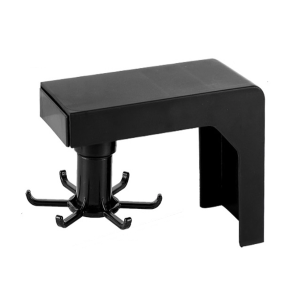 Wall-Mounted Self Adhesive Kitchen Rotating Hook Organizer - Black ...