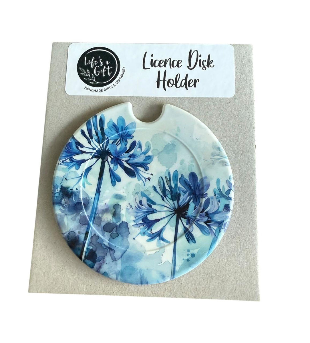 Licence Disk Holder - Blue Petal Flowers on Blue | Shop Today. Get it ...