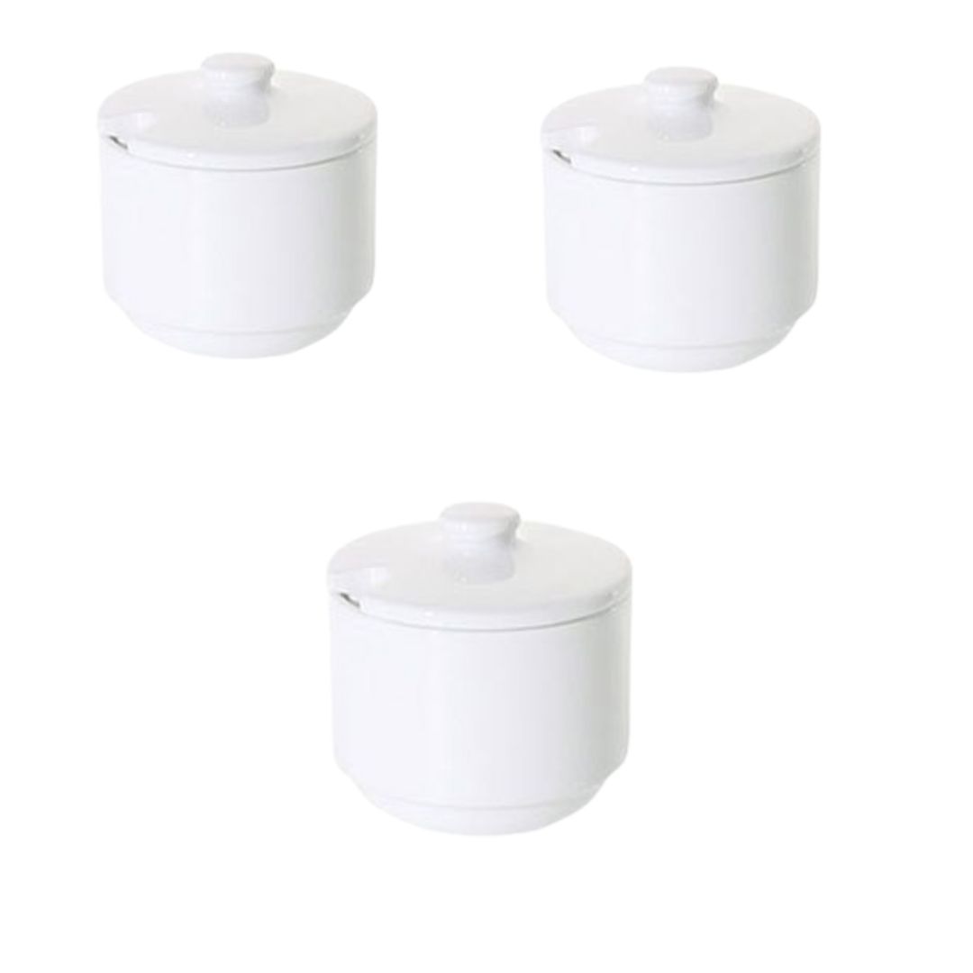 Prima White Sugar Bowl With Lid 3 Piece | Shop Today. Get it Tomorrow ...