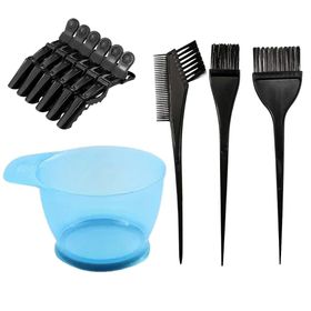 Hair Coloring Brush Kit & Bowl Mixing Set, Hair Sectioning Clips | Shop ...