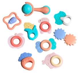 Teething in Style -10 Piece Set of Infant Baby Teether Toy Rattles Age ...