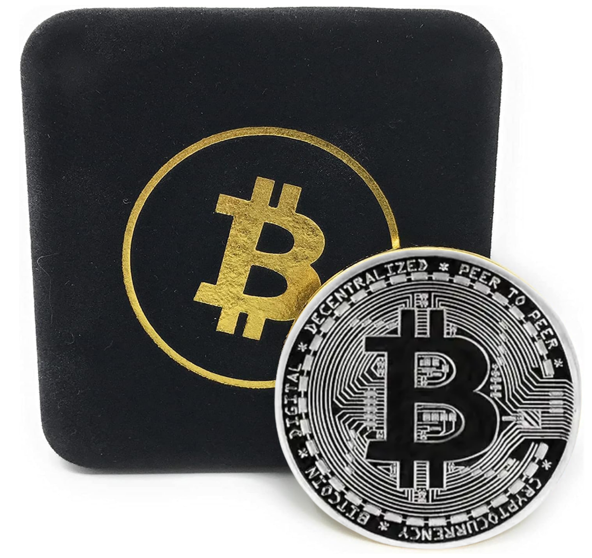 Bitcoin Silver Plated Collectors Coin with Custom Velvet Box | Shop ...