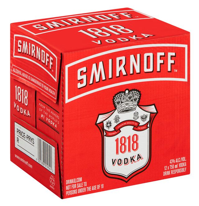 Smirnoff 1818 Vodka Case 12 x 750ml | Shop Today. Get it Tomorrow ...