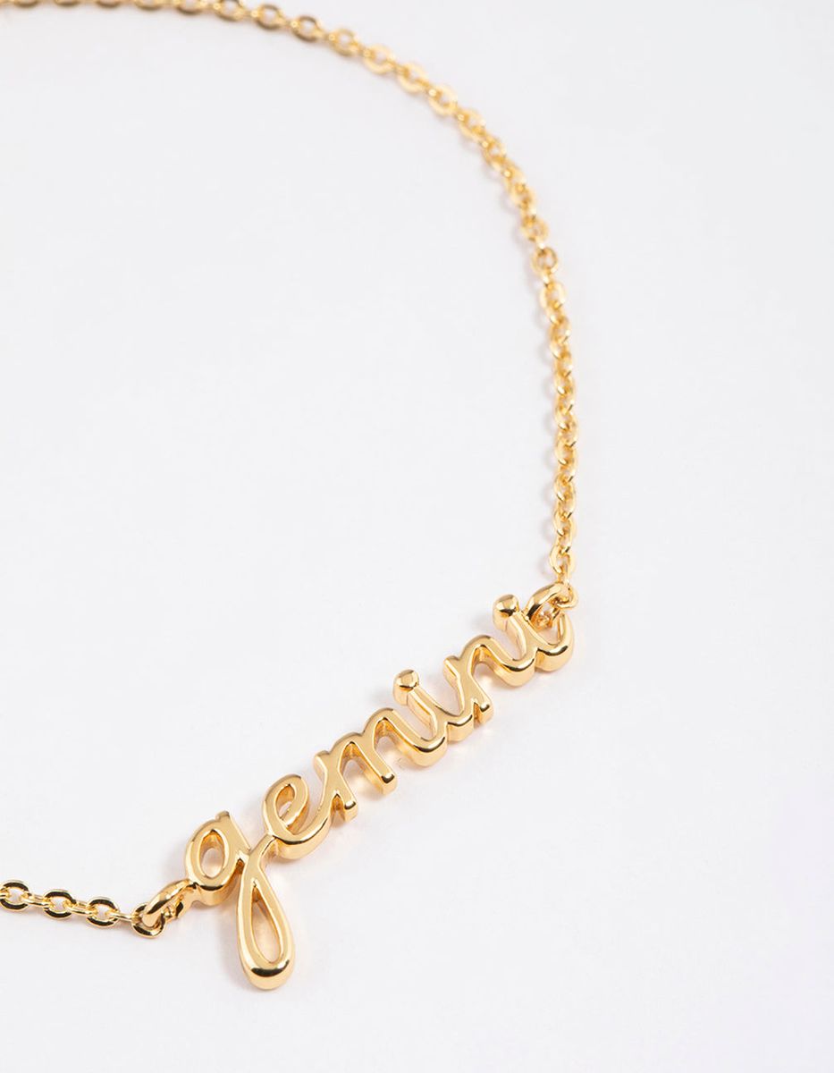 Gold Plated Gemini Script Bracelet | Shop Today. Get it Tomorrow ...