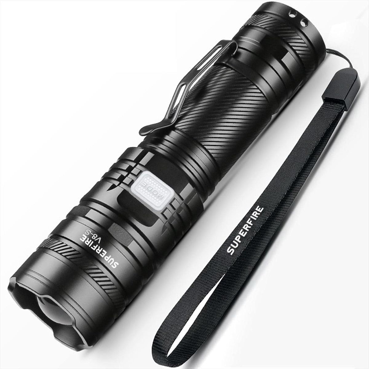 SUPERFIRE V8-S Rechargeable Bright Light Zoomable LED Torch 2000 Lumens ...