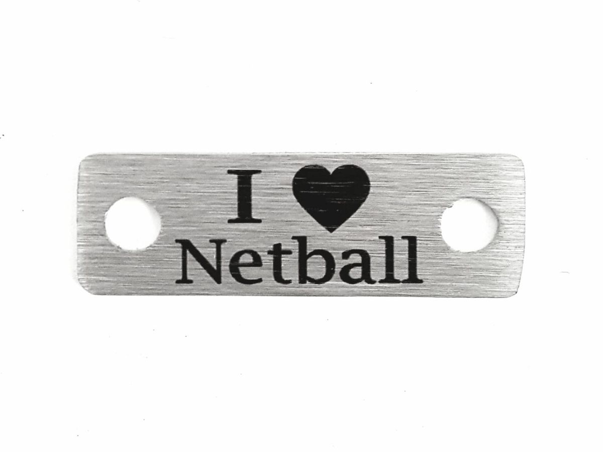 I Love Netball Laser Etched Shoe Lace tag - DC Designers | Shop Today ...