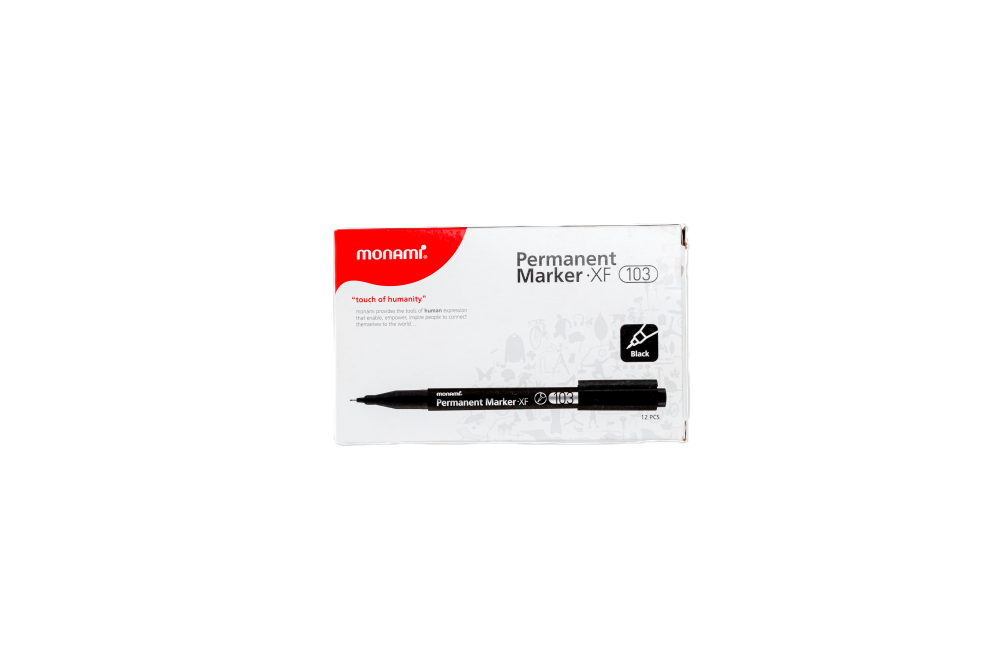 MONAMI SigmaFlo Permanent Markers XF 103 Extra Fine Box 12's Black ...