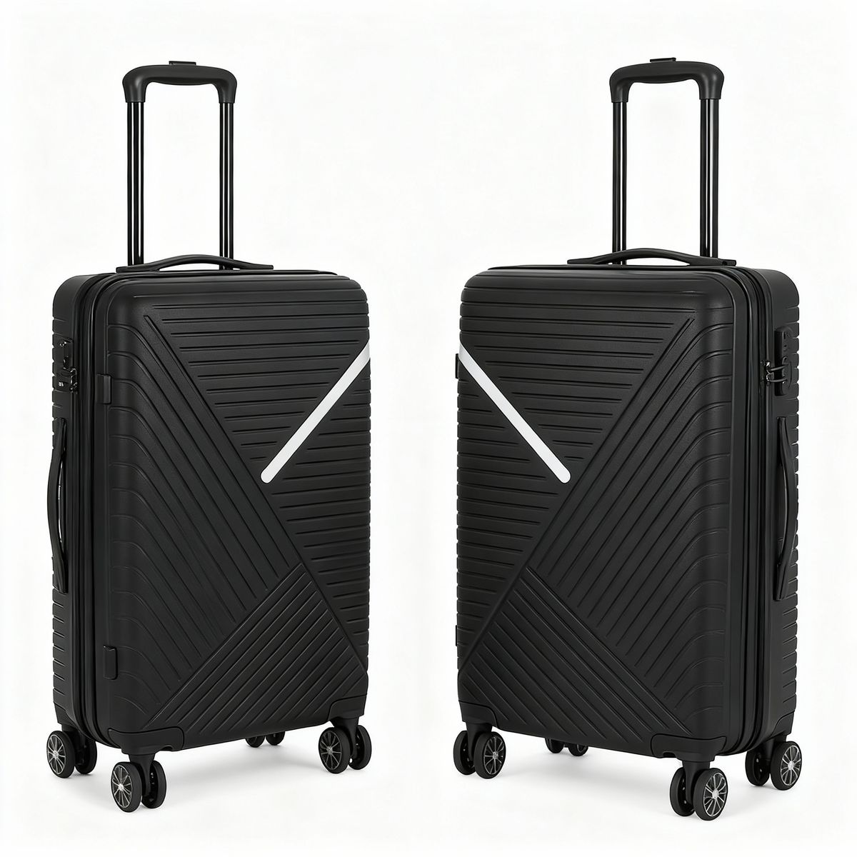 2-Piece Hard Shell Luggage Set with Spinner Wheels - Black | Shop Today ...
