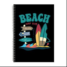 Beach Surf A4 Notebook Pad Lines Trendy Surfing Lovers Graphic Present ...