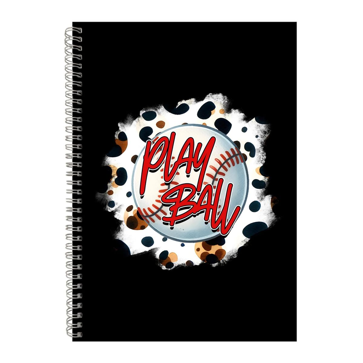 Play ball A4 Notebook Spiral Lined Baseball Graphic Softball Notepad ...