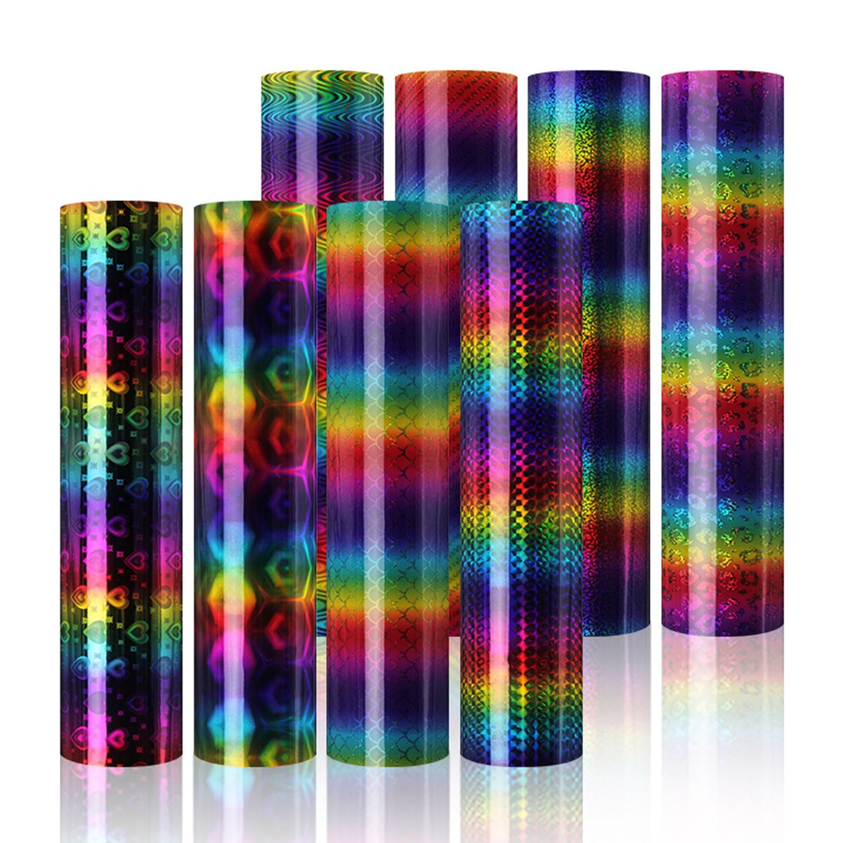 Vivid Colour Holographic Rainbow Colour Permanent Sticker Vinyl x 8 ...