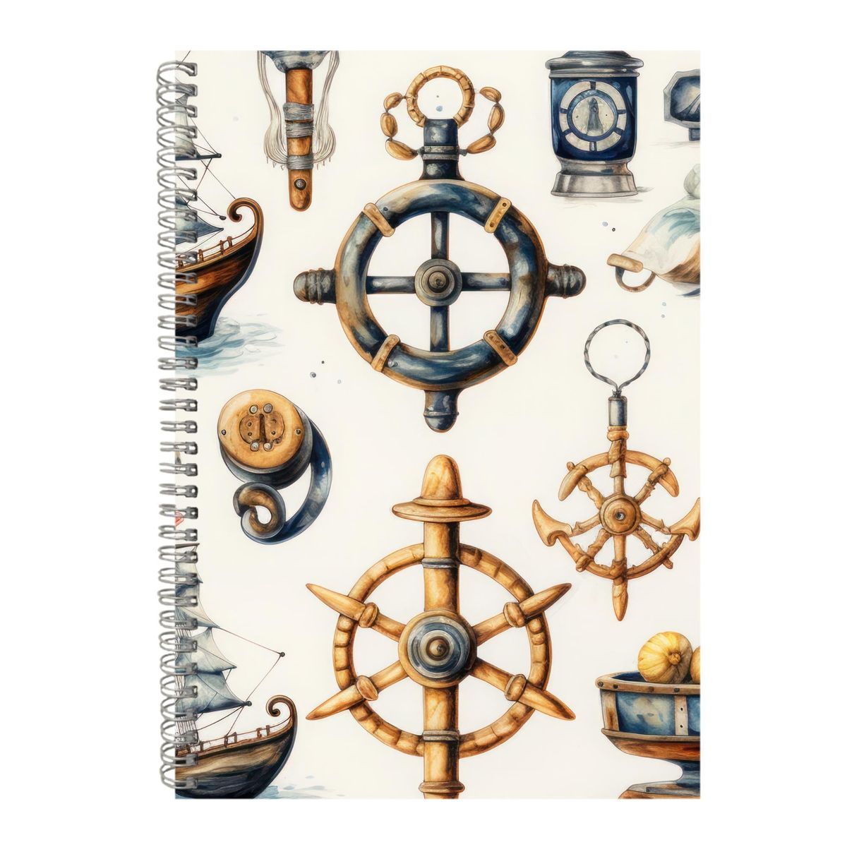 Nautical11 A4 Notebook Spiral Lined Trendy Nautical Graphic Notepad ...