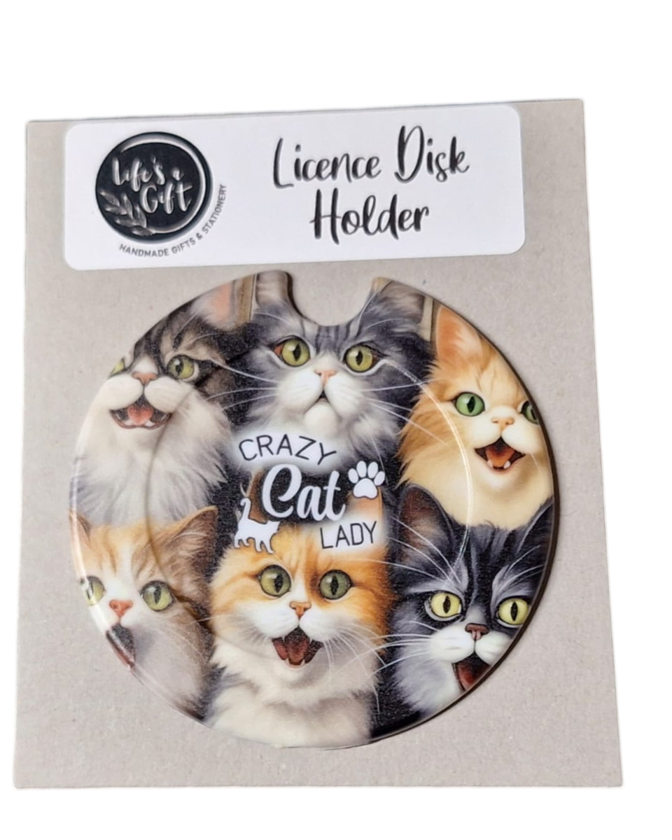 Licence Disk Holder - Fluffy Crazy Cats with Opened Mouths | Shop Today ...