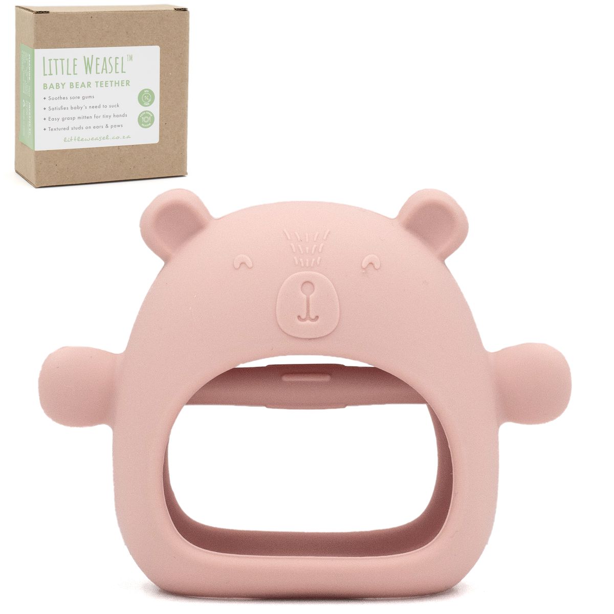 Little Weasel – Baby Bear Mitten Teether/Soother Toy (Rose Pink) | Shop ...