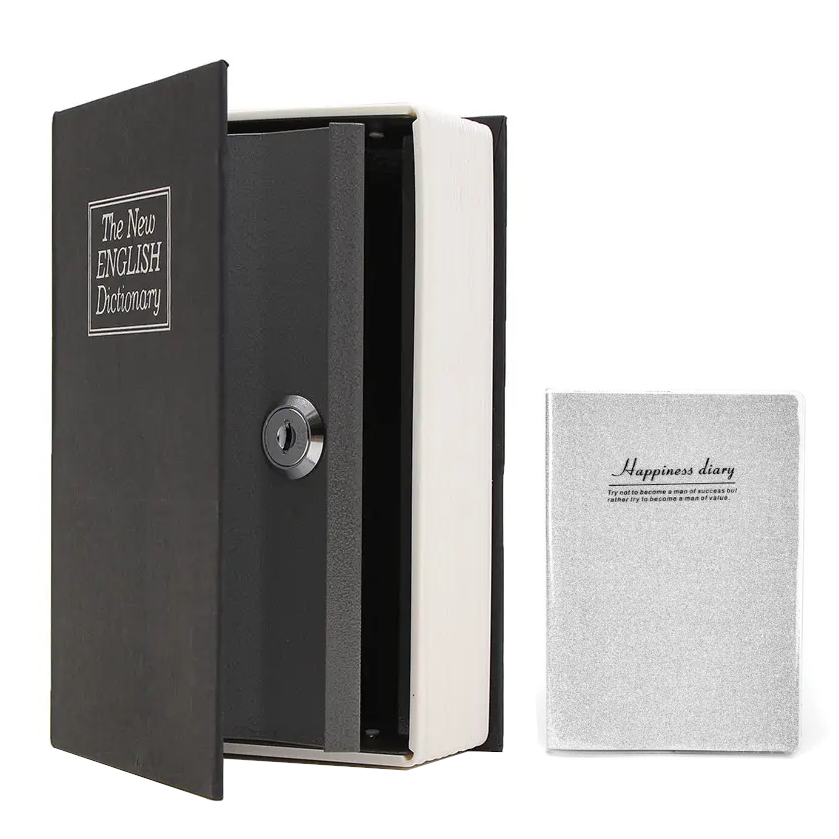 Lockable Dictionary Book Safe Hidden Security Box + Miniature Diary ...