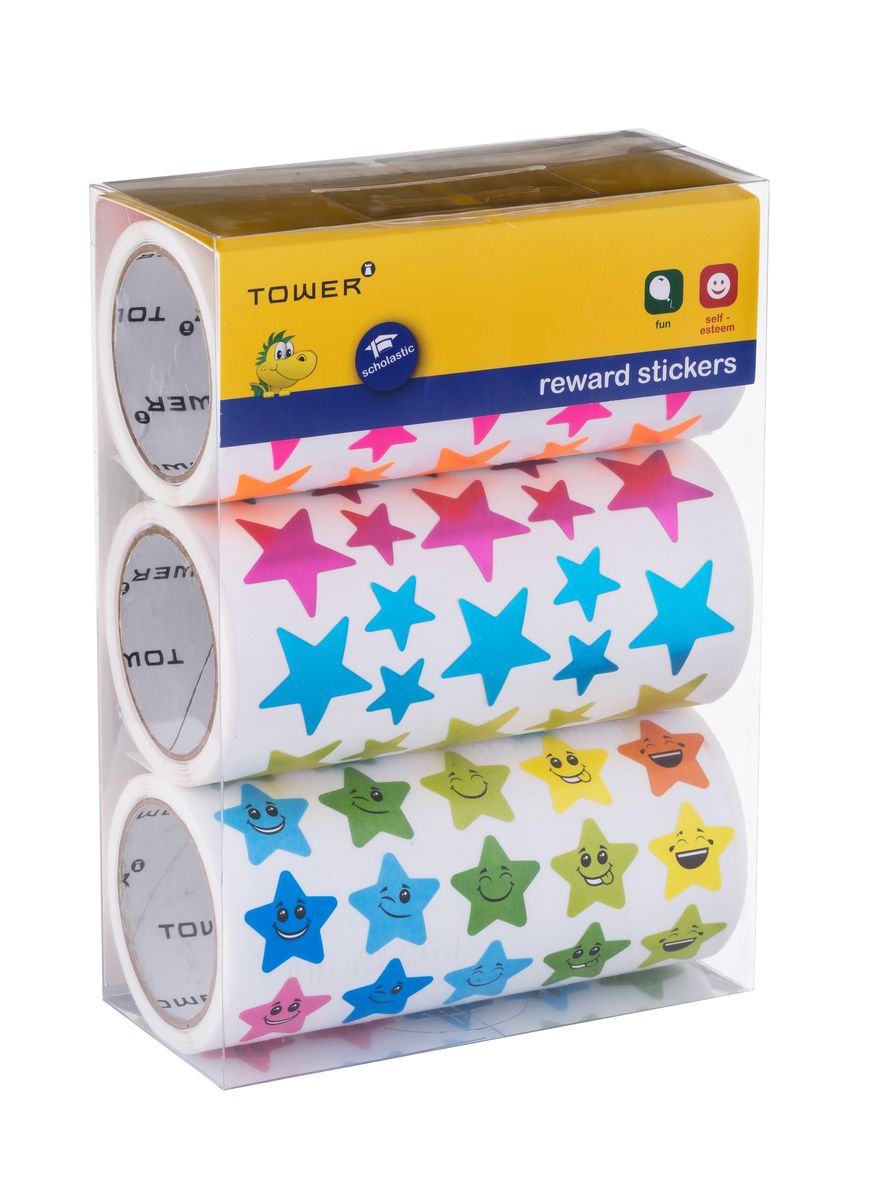 TOWER Large Colour Stars Value Pack ( Stars with Faces, Metallic and ...