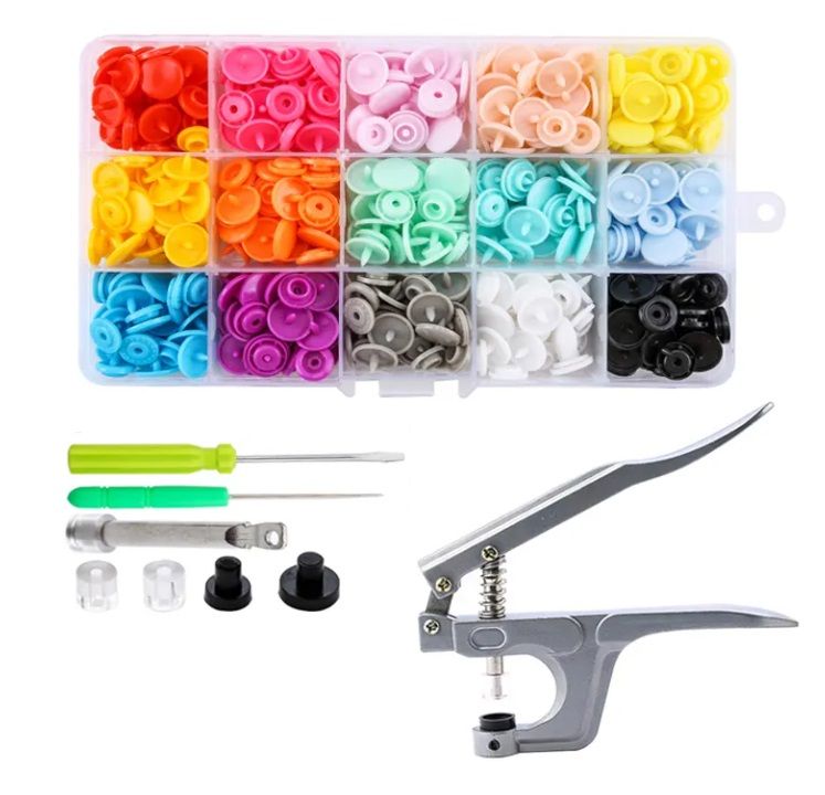 240 DIY Set T5 Plastic Snap Button with Snaps Pliers Tool Kit | Shop ...