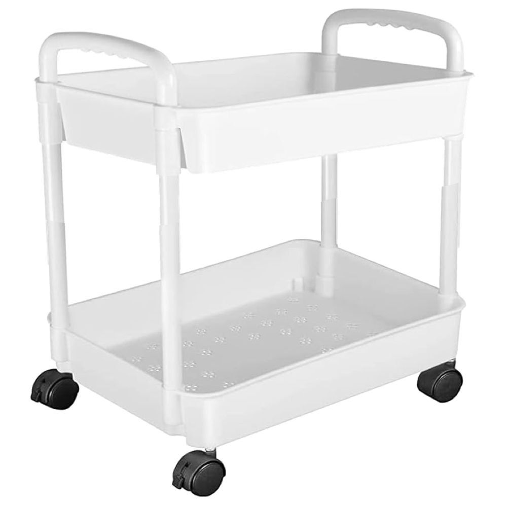 Decor Novelty Double Layer Portable Storage Shelf On Wheels (44cm ...