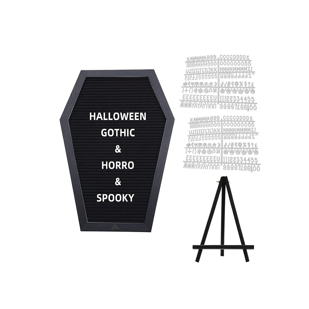 Black Felt Letter Board Mini Coffin Message Board with Letters and ...