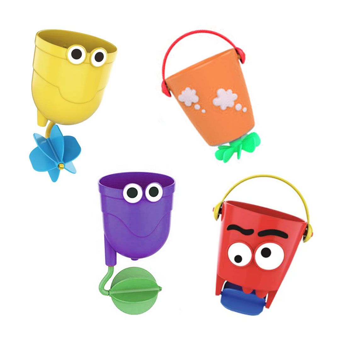 4PCS Baby Bath Toys Water Bath Tub Cups Set Gift for Kids Infants ...