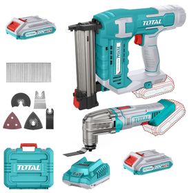 Total Tools 20V Lithium-Ion Cordless Brad Nailer and Multi Tool Combo ...
