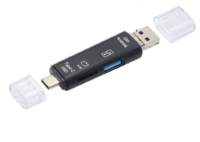 Portable 3 in 1 Multi-Function Type-C USB OTG Adapter TF Card Reader ...