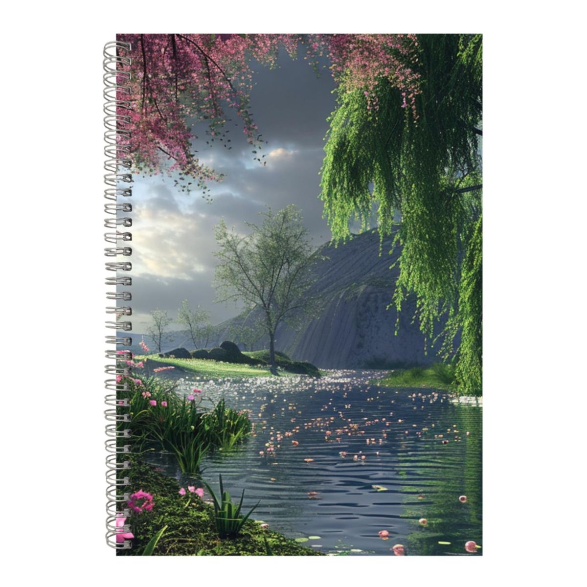 Lake A4 Notebook Spiral Lined Enchanted Spring Graphic Notepad Present ...