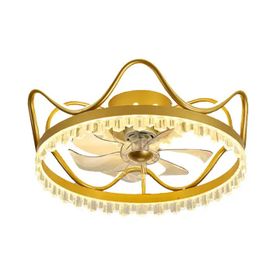 Modern Golden Crown Ceiling Fan with Lights-JNC | Shop Today. Get it ...