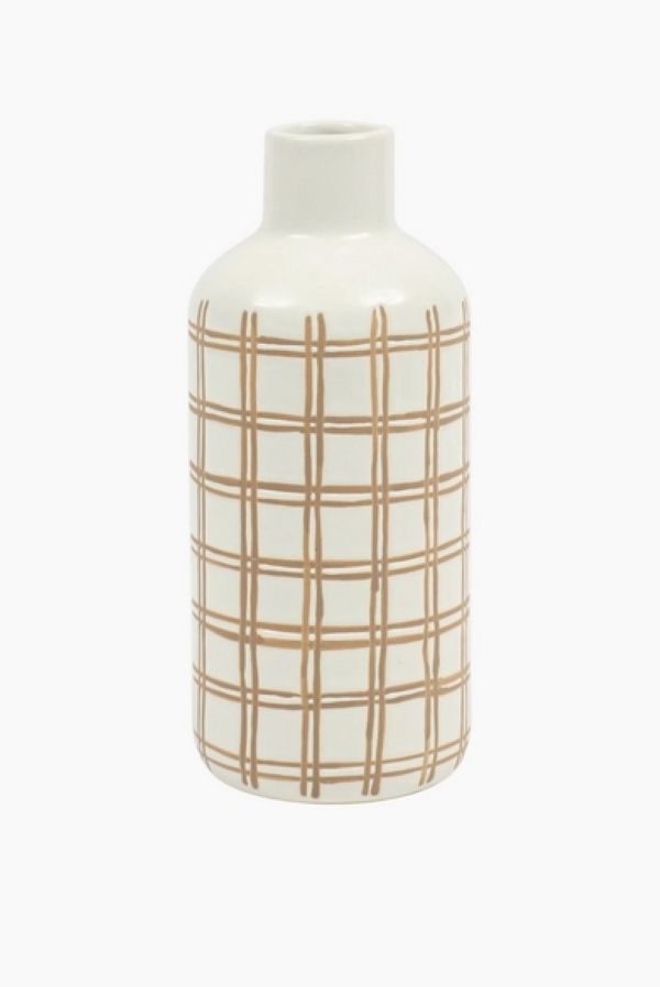 Checkered Ceramic Vase, 10x24cm | Shop Today. Get it Tomorrow ...