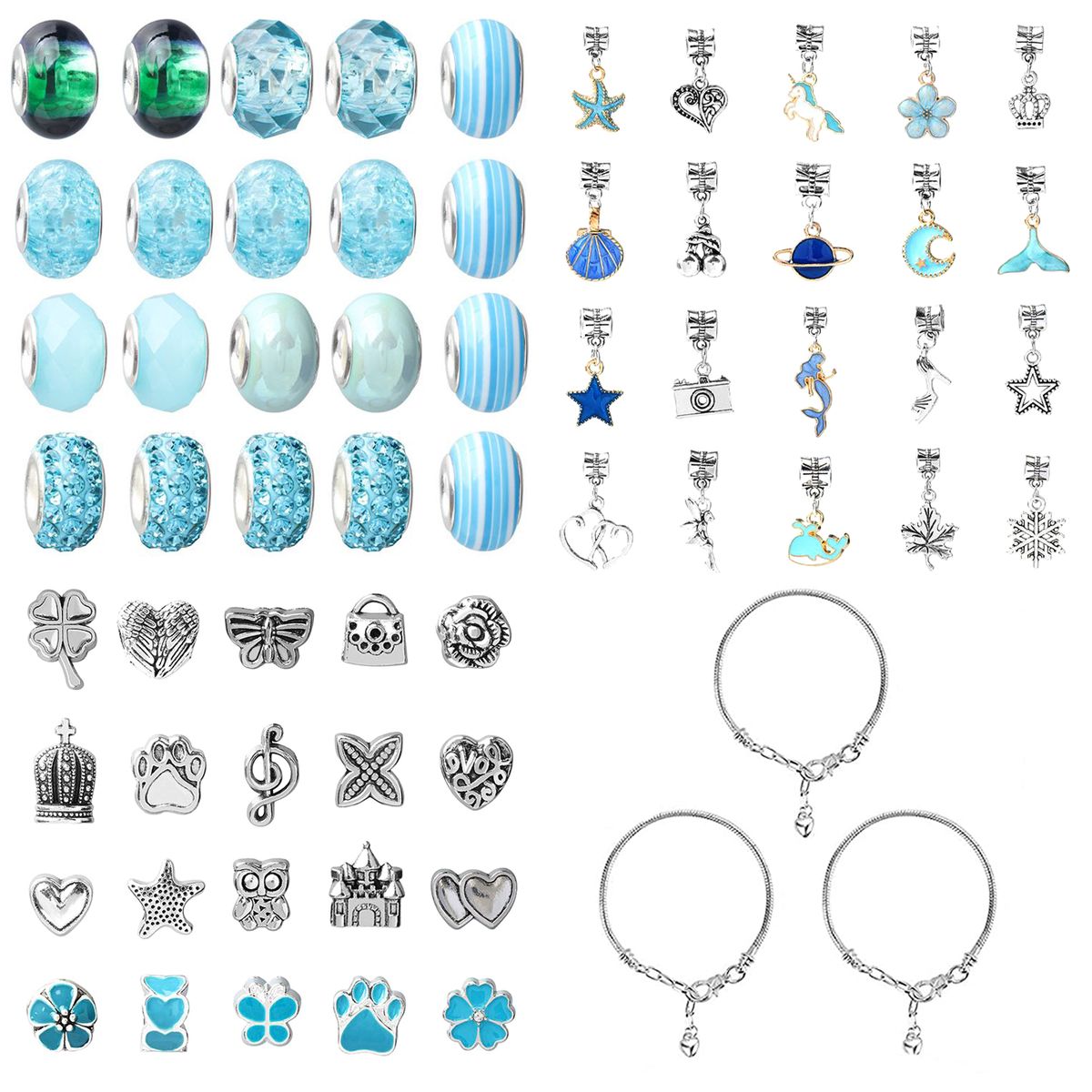 DIY Charm Bracelet Making Set Beads Jewelry Making Set Gift Box - 63 ...