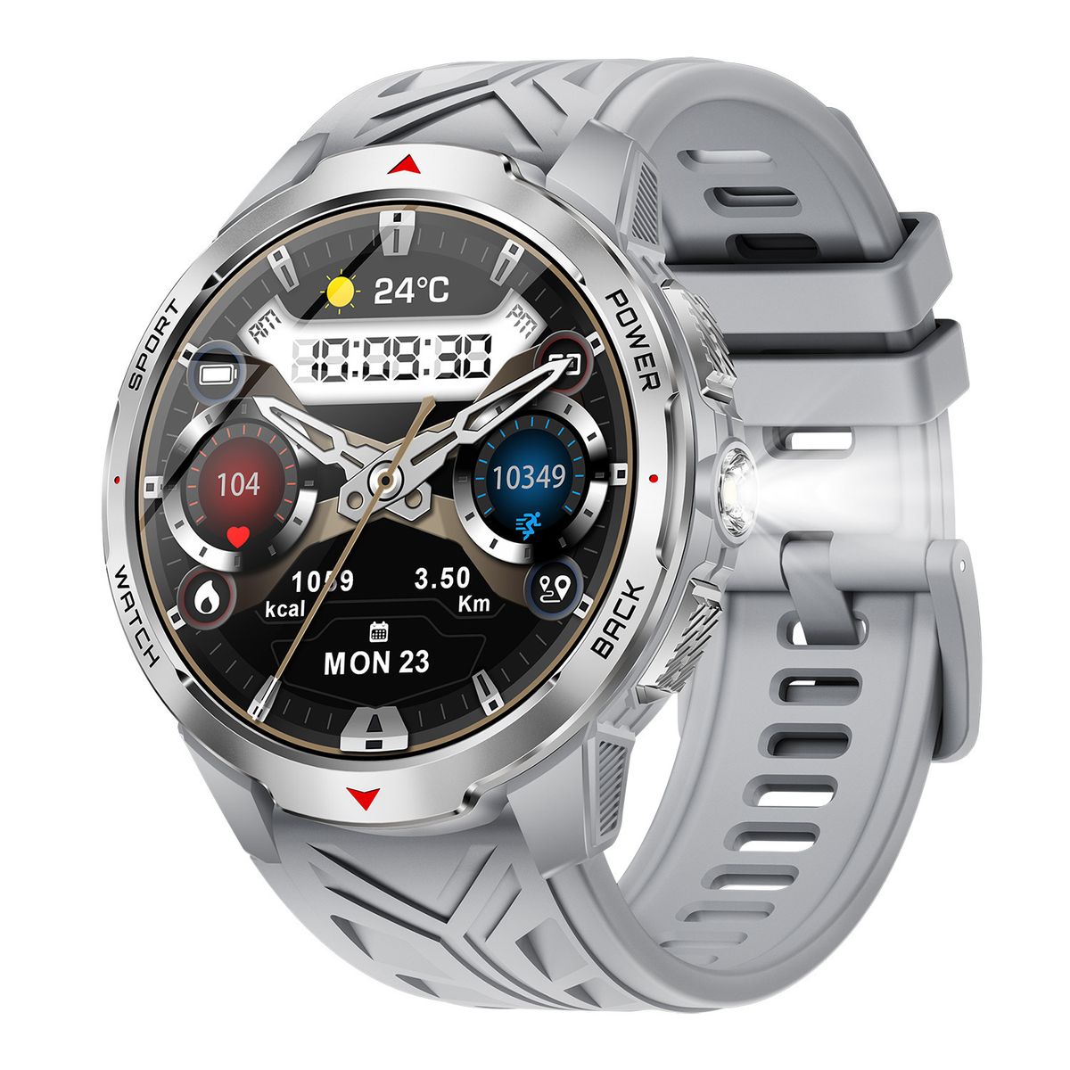 1.7" Smart Watches For Men, 3ATM with Flashlight and Heart Rate Monitor ...
