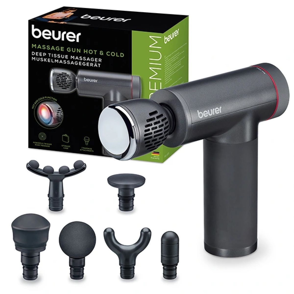 Beurer Massage Gun: Hot or Cold Trigger Point Massage, 7 Attachments MG 195 | Shop Today. Get it ...