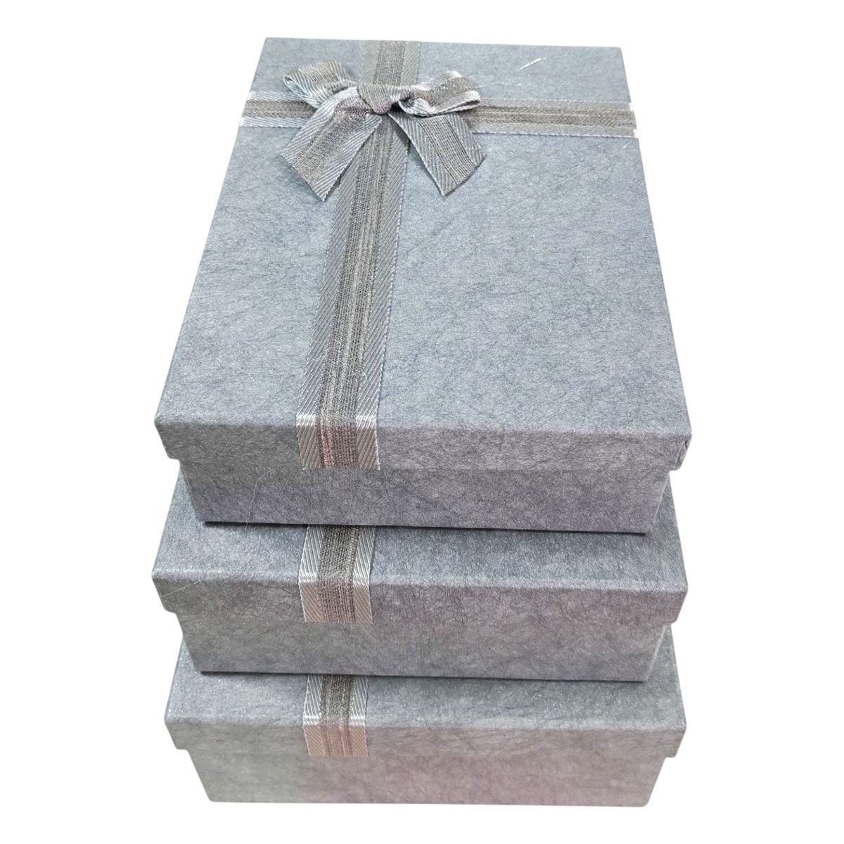 Pack of 3 - Rectangular Gift Boxes with Ribbon Birthday Gift Packaging ...