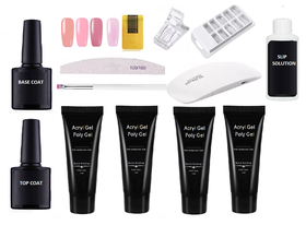 Luxe Beauty AcrylGel Complete Polygel Kit with Nail Lamp - Shades of ...