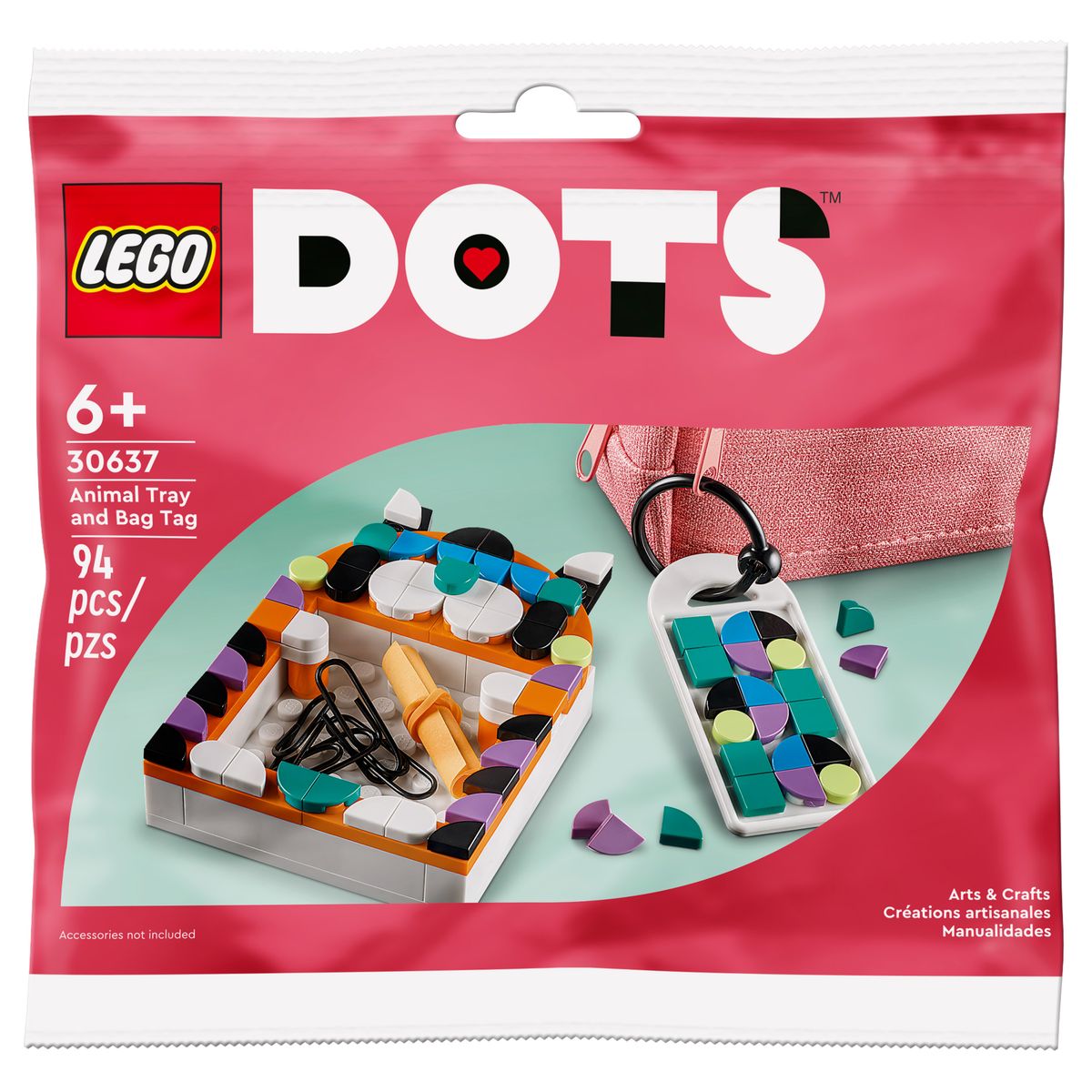 LEGO® DOTS Animal Tray and Bag Tag 30637 Building Toy Set (94 Pieces ...