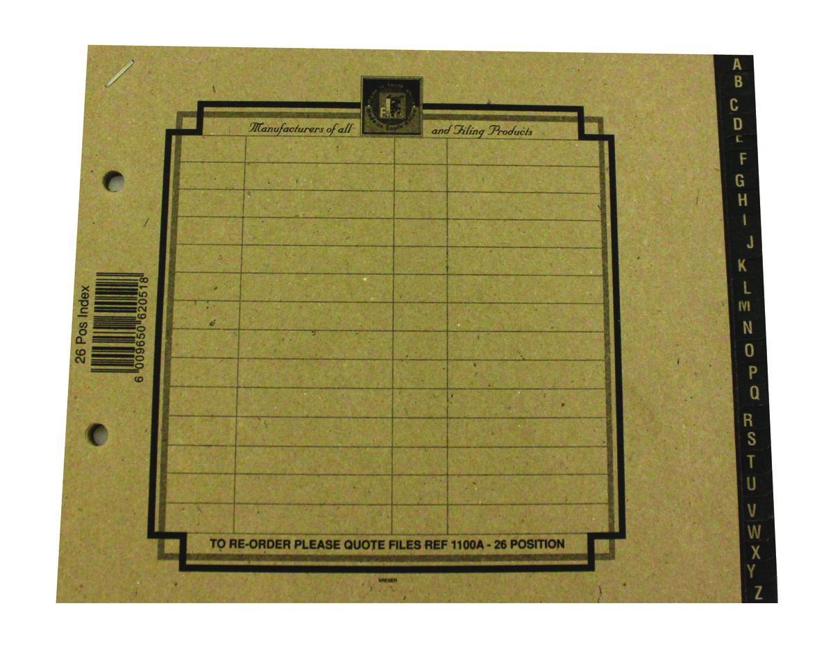 Files Lever Arch 26 Position Index - 10 Pack | Shop Today. Get it ...