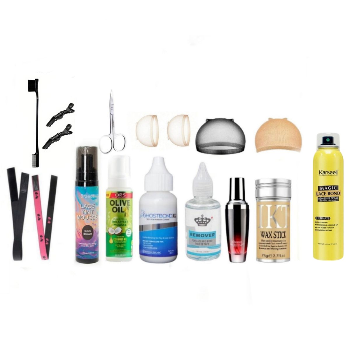 Complete Set for Brazilian Wig Installation with Karseell Lace Bond ...