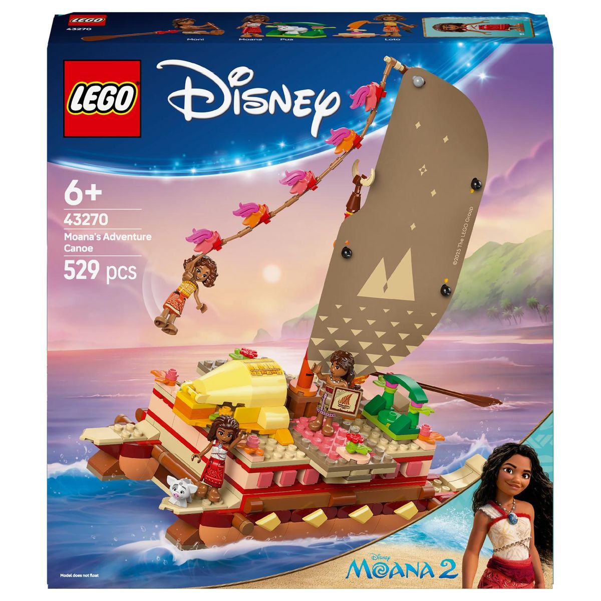 LEGO - Disney Moana 2 Moana's Adventure Canoe Set - Buildable Toy boat ...