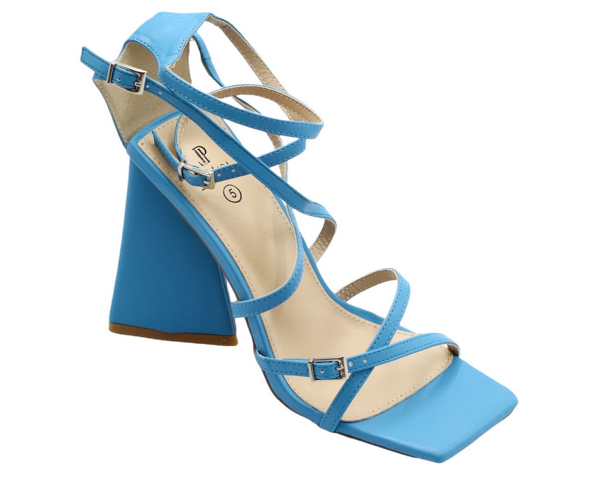 Imamu 11cm Triangle Heel Strippy Sandal - Royal Blue | Shop Today. Get ...