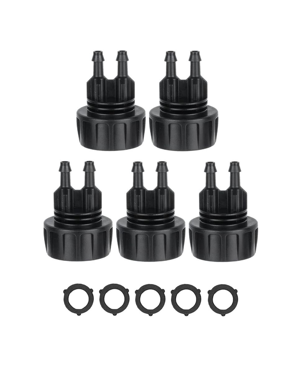 5 Pack Drip Irrigation Hose Connectors, Swivel Garden Faucet Dual ...