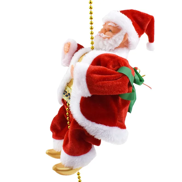 Christmas Climbing Santa Claus on a Rope Santa Claus Christmas Tree ...