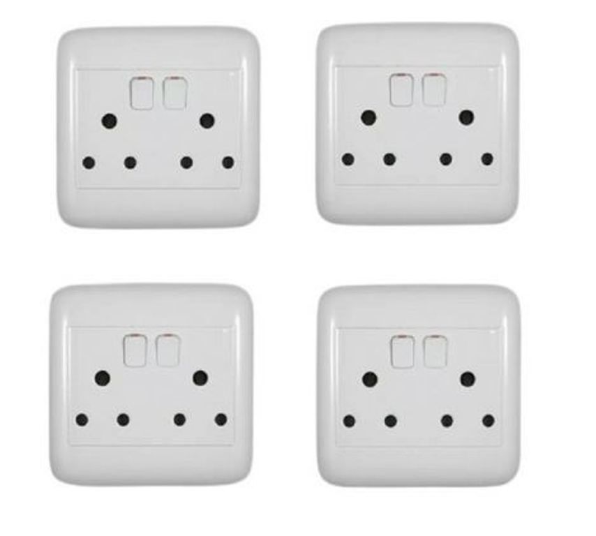 Double Plug Wall Socket - Pack of 4 | Shop Today. Get it Tomorrow ...